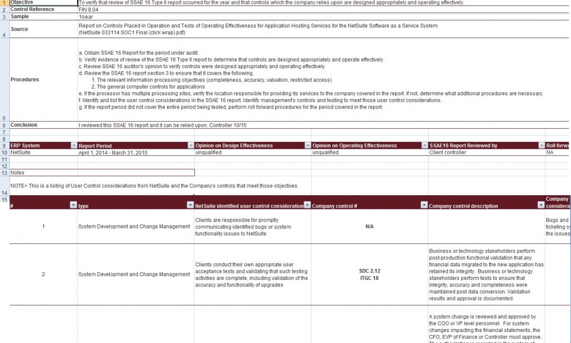 Part 3 –NetSuite SSAE16 - Practical Tips on How to Review