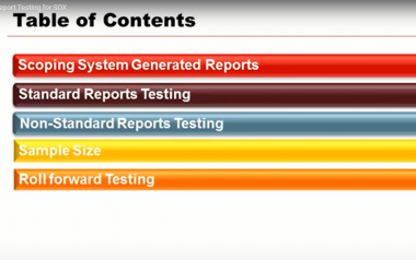 SOX System Report Testing | Sarbanes-Oxley