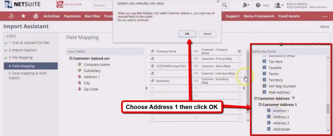 NetSuite Customers Upload