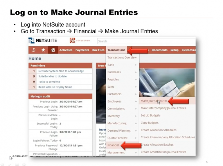 NetSuite Create Reversing Journal Entry