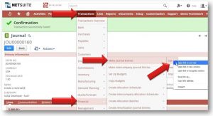 NetSuite Create Reversing Journal Entry