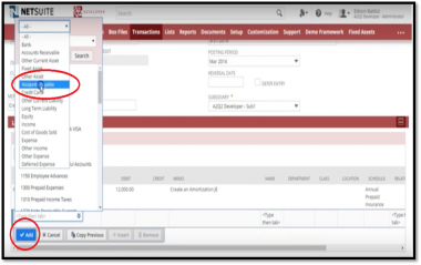 NetSuite Create Amortization Journal Entry