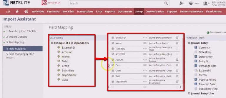 NetSuite Journal Entries Upload