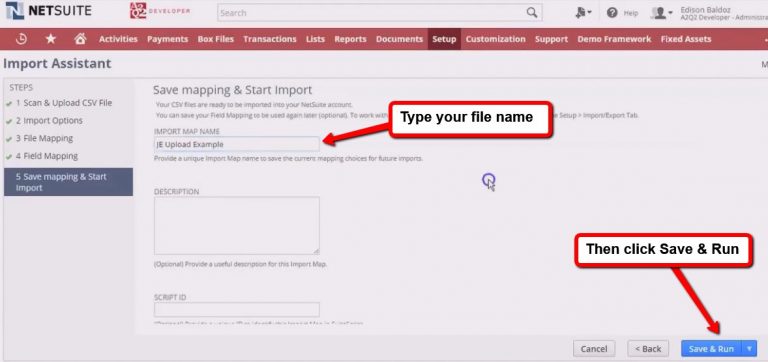 NetSuite Journal Entries Upload