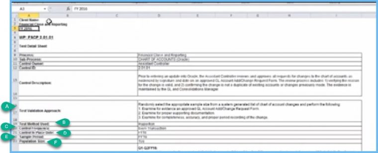 SOX Test of Effectiveness & Documentation
