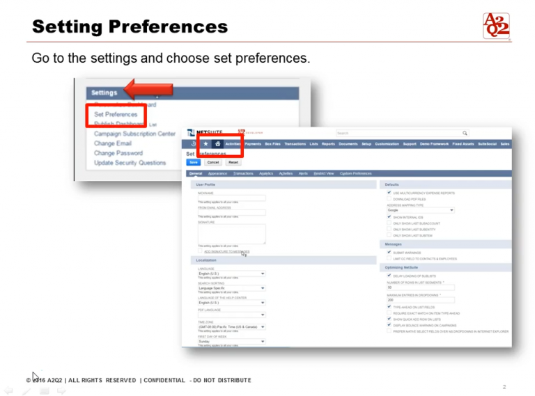 Setting Preferences | NetSuite Customization