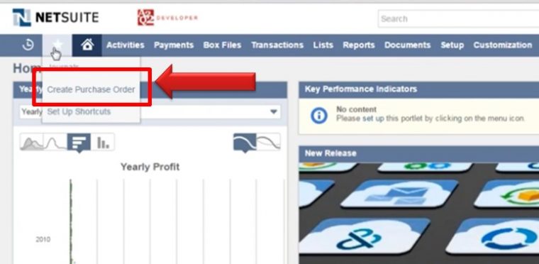 NetSuite Shortcut Buttons