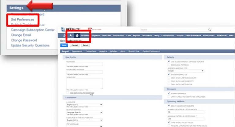 Setting Preferences | NetSuite Customization