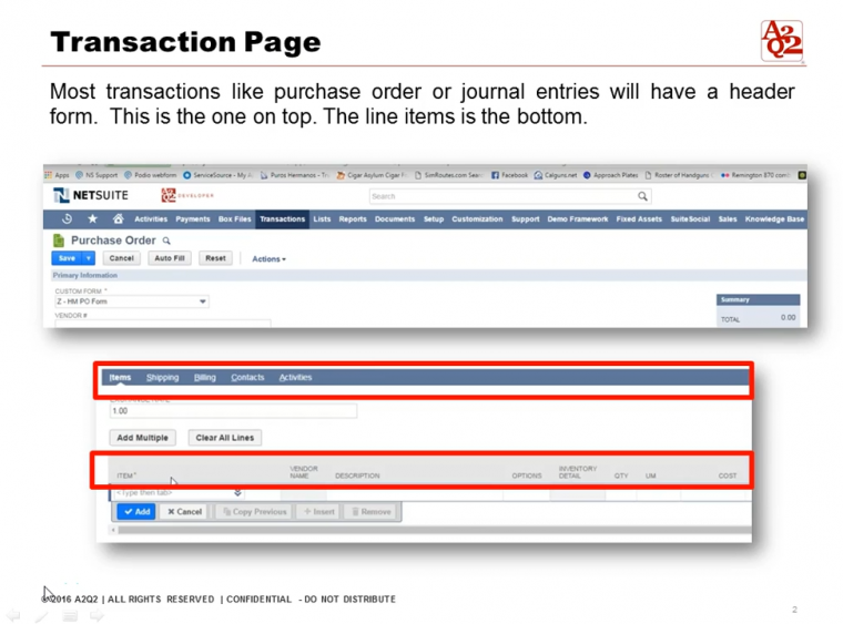 NetSuite Transaction Page | NetSuite User Tips