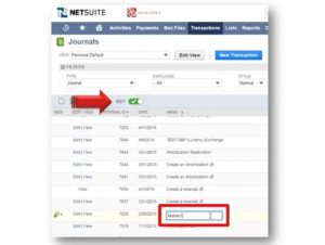NetSuite Journal Entry Sorting and Inline Editing