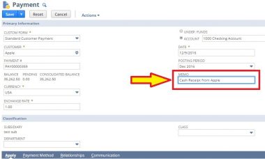 How to create a customer receipt in NetSuite