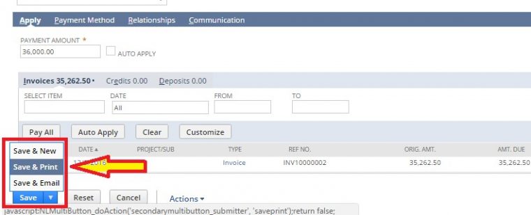 How to create a customer receipt in NetSuite