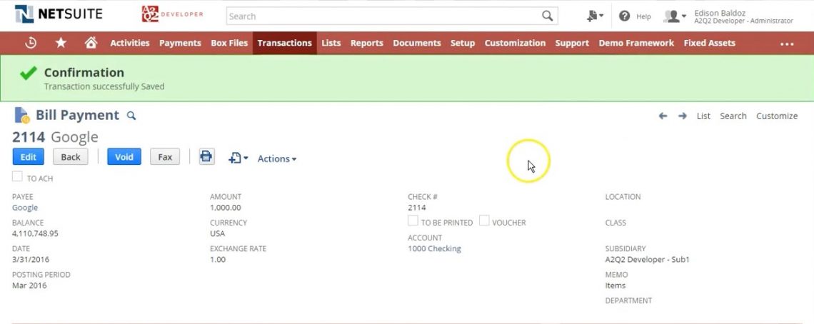 How to pay a vendor bill | NetSuite User Tips
