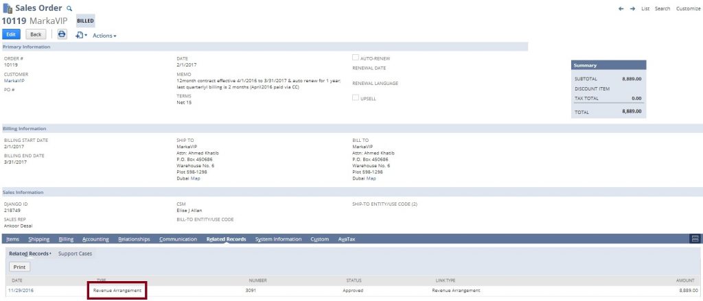 NetSuite Mapping Revenue Recognition Field